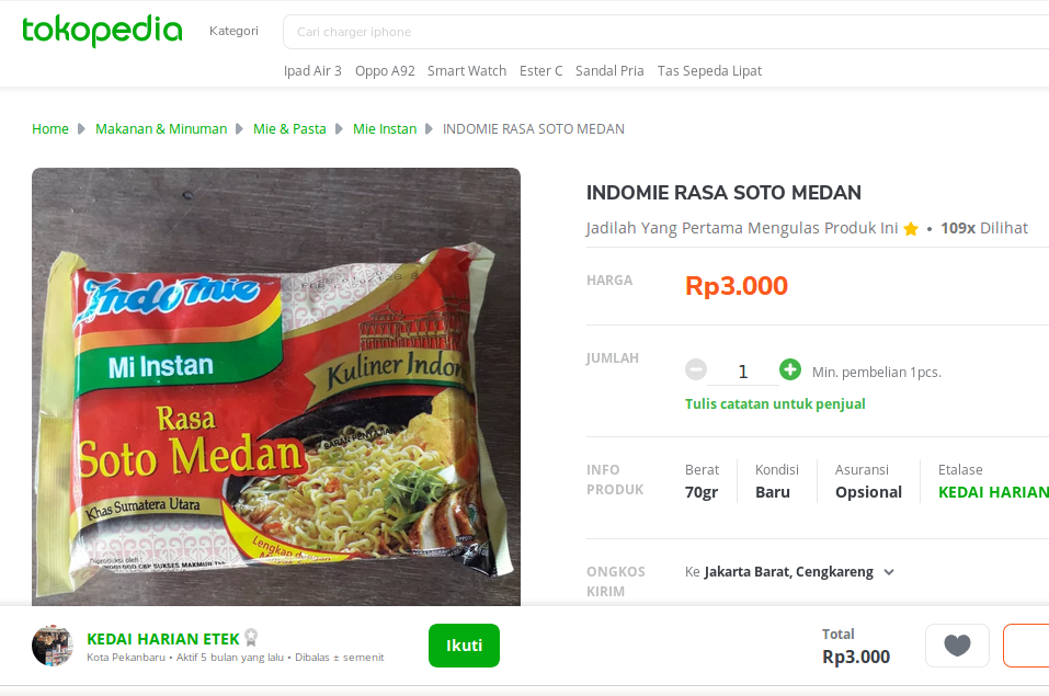 [Cek Fakta] Beredar Foto Indomie Rasa Saksang Babi? Cek Faktanya